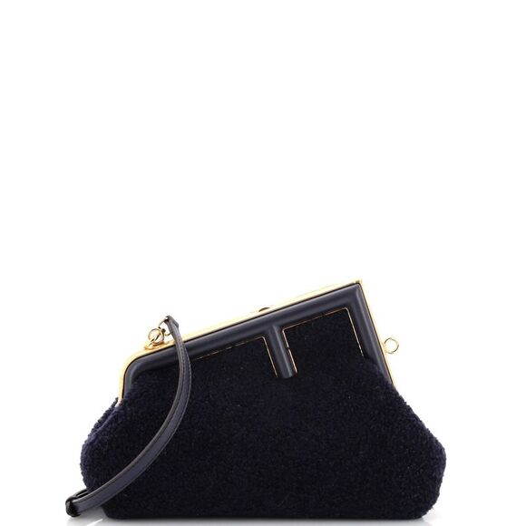 Fendi | Bags | Fendi First Bag Shearling Small Blue | Poshmark